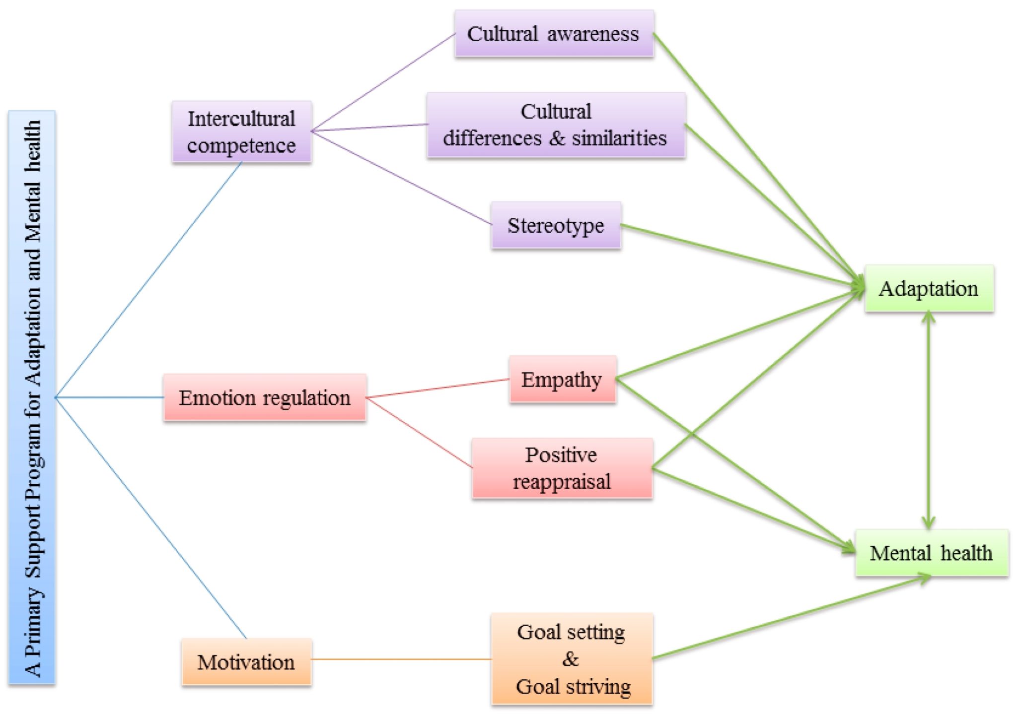 Mental Health and Adaptation Diagram